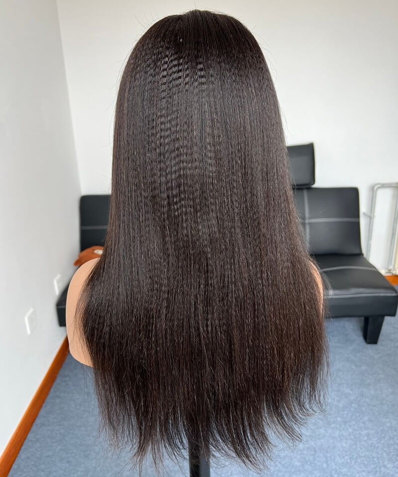 Coarse Yaki Straight Human Hair Wigs For Women 150% Density - Toseehair.com