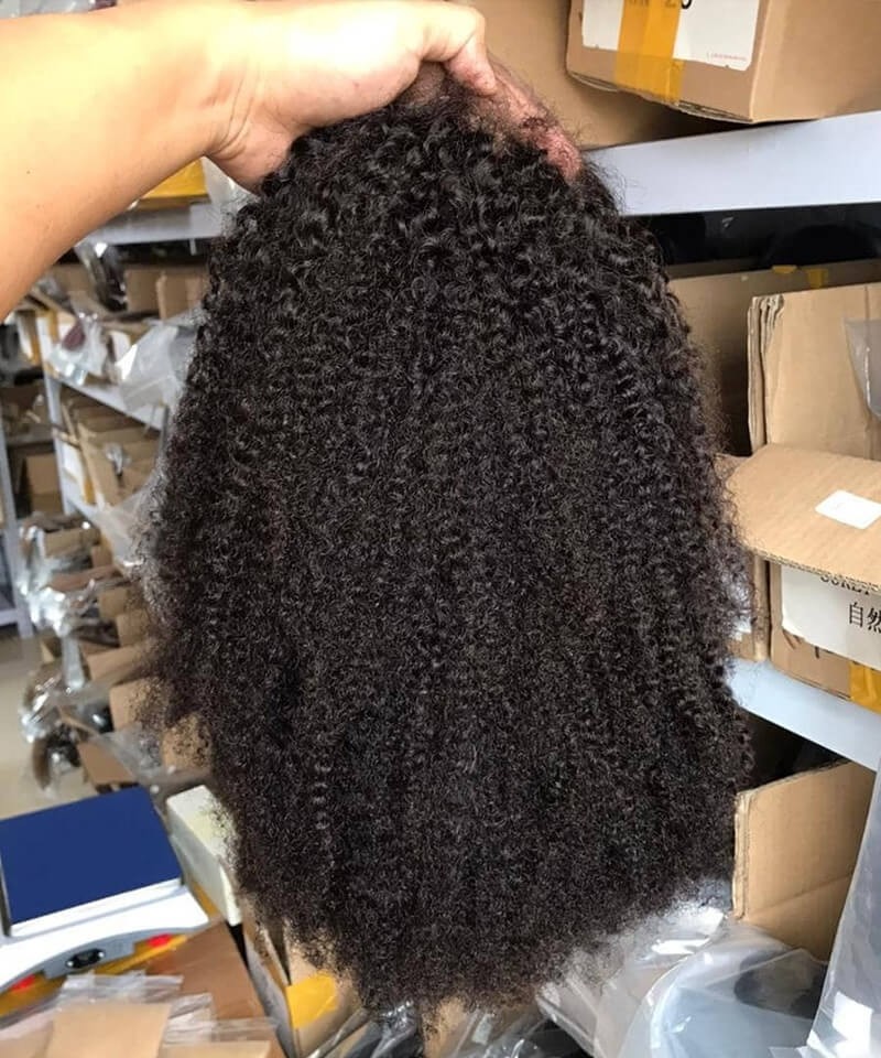 Afro Kinky Curly 360 Lace Frontal Human Hair Wigs For Black Women 130% ...