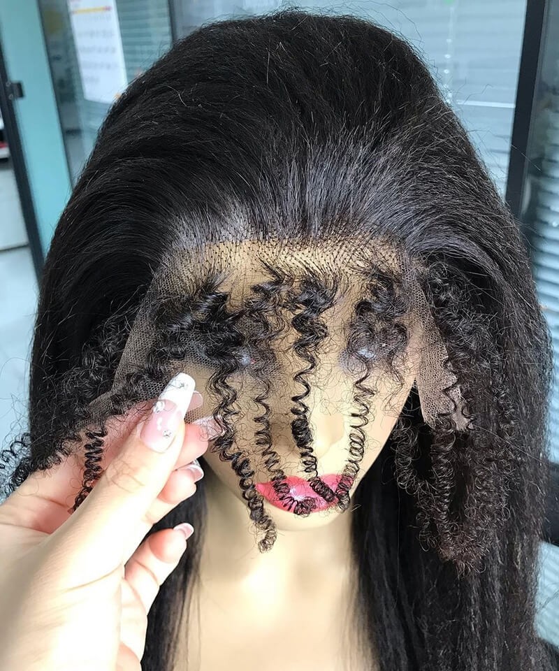 Coarse Yaki Straight Human Hair Wigs For Women 150% Density - Toseehair.com