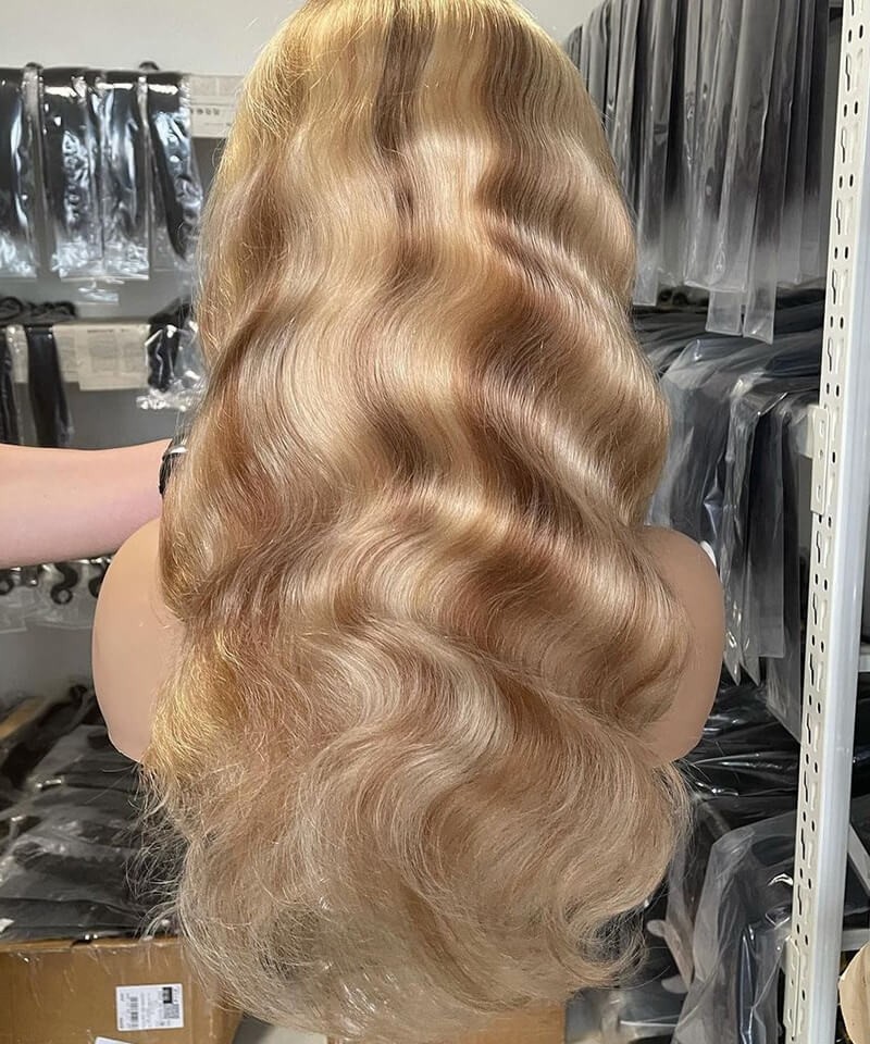 Piano Color 13X4 Transparent Lace Front Wig Body Wave Pre Plucked 10 ...