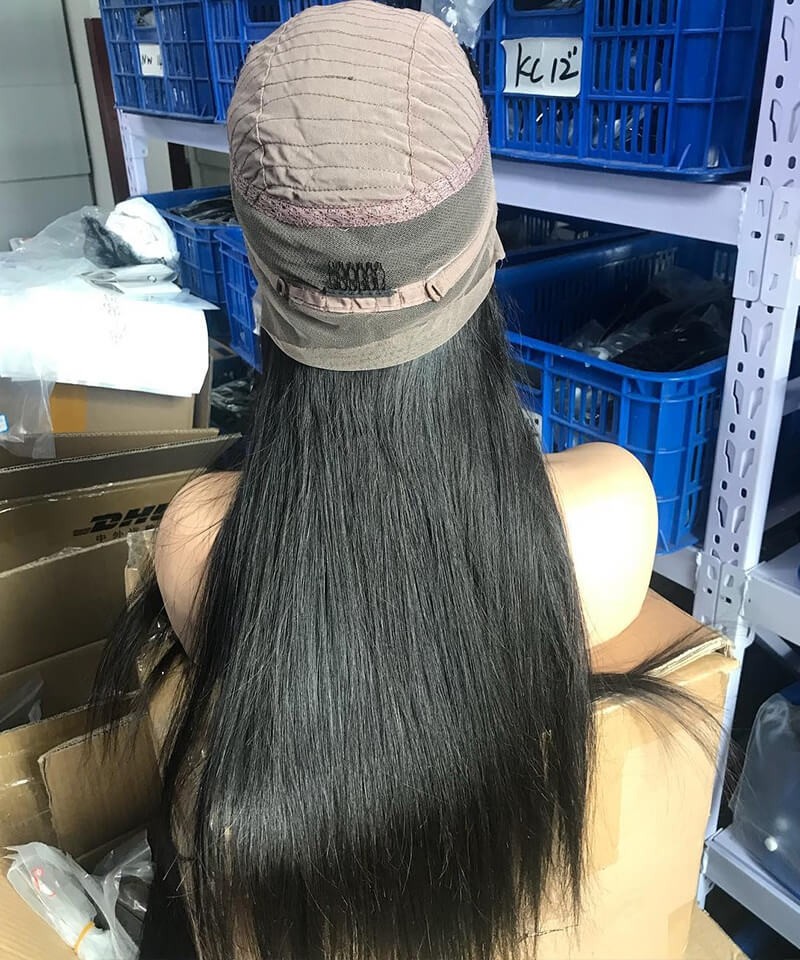 130% Density Straight 370 Lace Frontal Wig Pre Plucked With Baby Hair ...