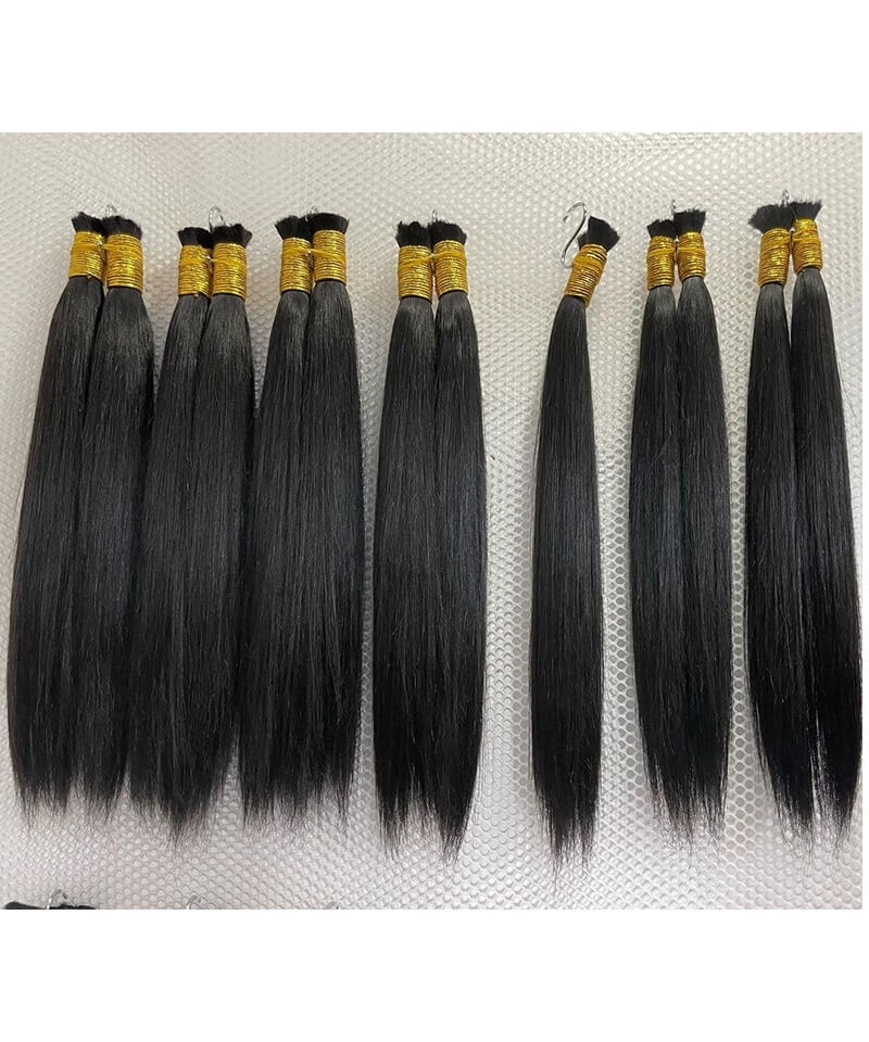 Brazilian Straight Human Hair Bulk Braiding Extensions No Attachment - Toseehair.com