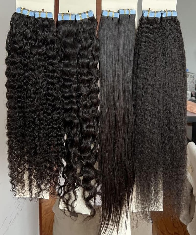 Natural Curly Wavy Tape Hair Extensions 8-30 Inches For Sale Good ... Natural Curly Wavy Tape Hair Extensions 8-30 Inches For Sale Good ...